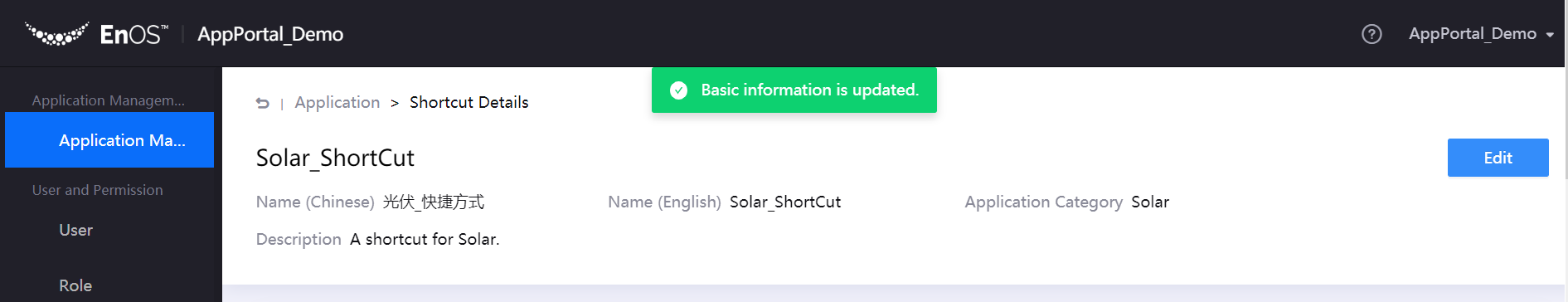Creating Application Shortcuts — EnOS™ Edge documentation